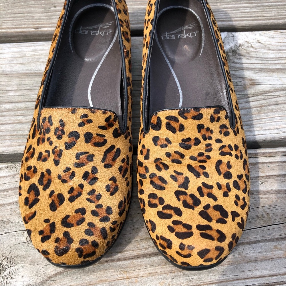 Dansko Olivia Leopard Print Calf Hair Slip On Loafer … - Gem